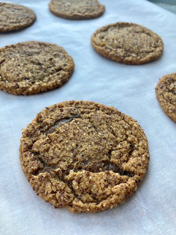 Chewy ginger molasses cookies with sumac | The Kneading Space